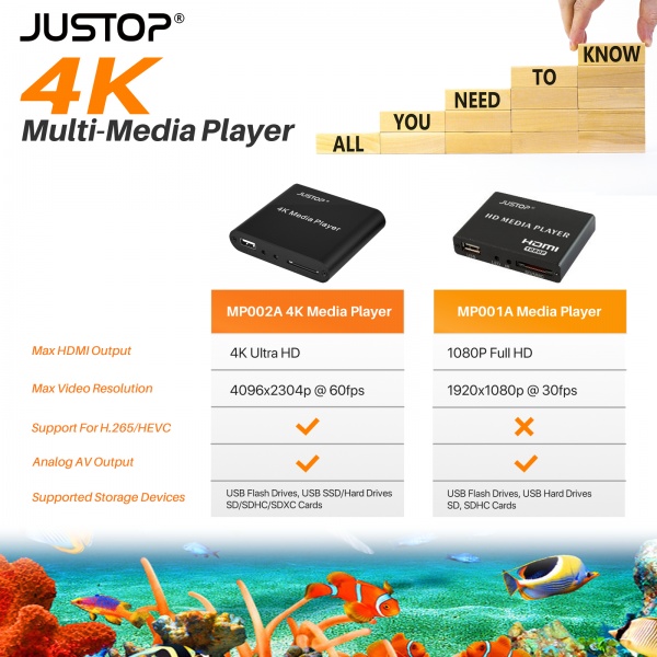 JUSTOP 4K UHD Multi media Player Ultra HD - DigiDirect